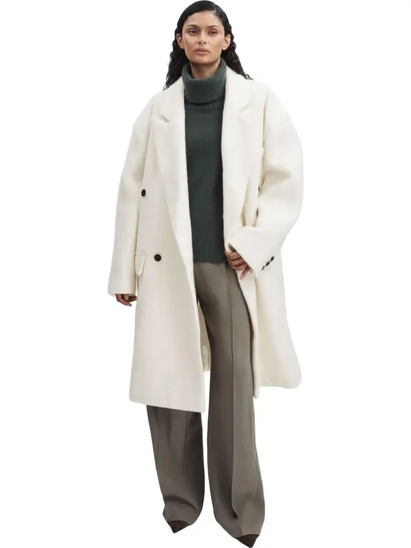 MEOTINE Kylie Double-breasted Coat - Cream