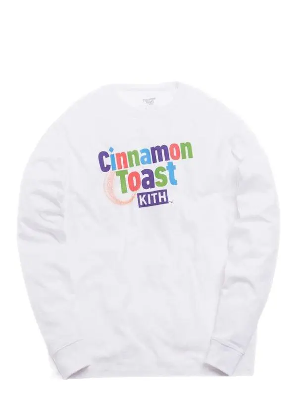 Kith Treats X Cinnamon Toast Crunch Cereal Box Long Sleeve Tee Shirt - White