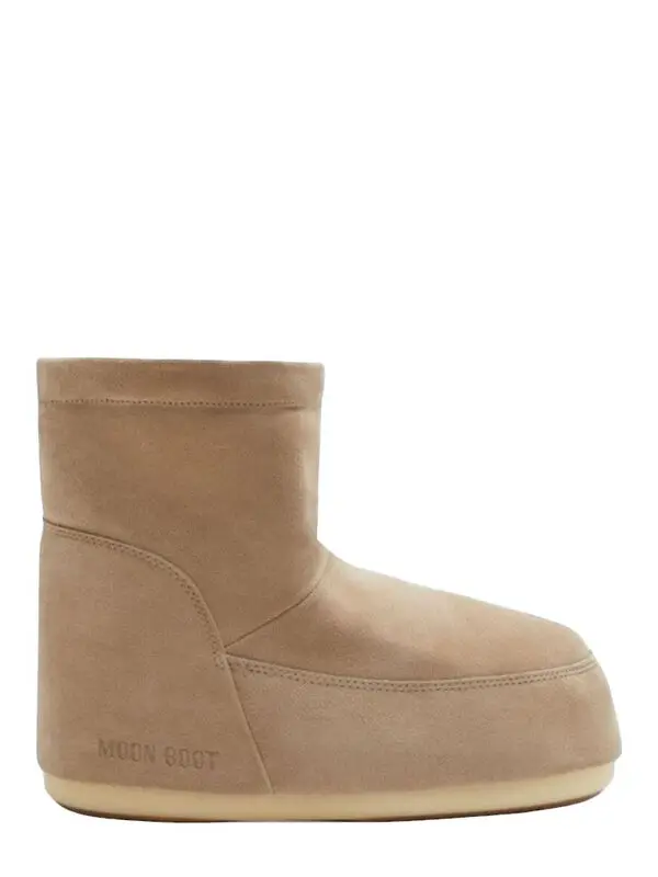 FERRAGAMO Moon Boot Icon Fleece Low Boot - Cognac