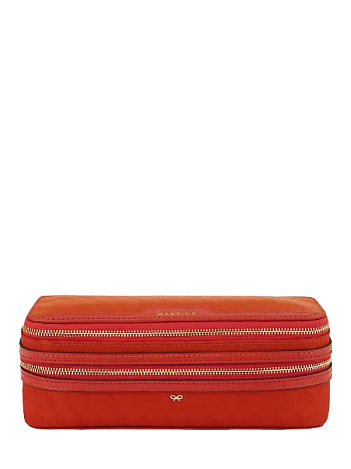 ANYA HINDMARCH Logo-jacquard Nylon Pouch - Burnt Sienna