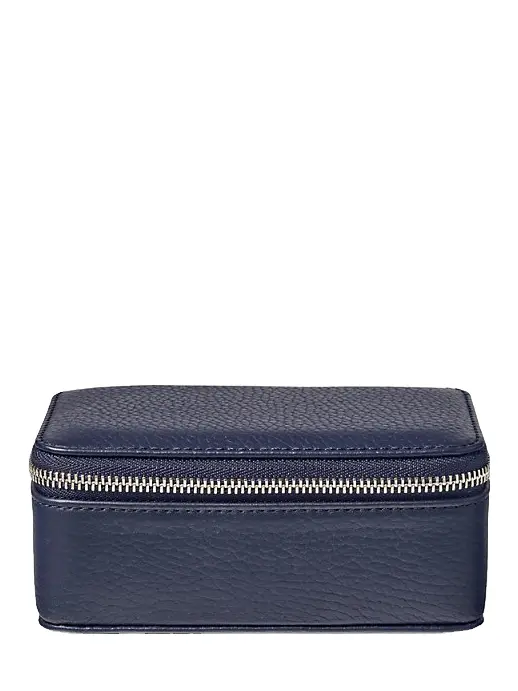 ASPINAL OF LONDON Logo-print Leather Jewellery Case - Navy