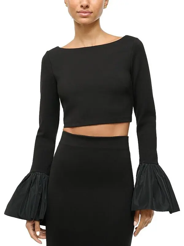 Staud Paige Bell Sleeve Top - Black