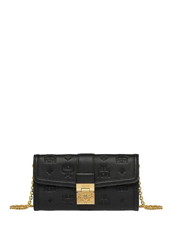 Mcm Tracy Embossed Leather Woc Bag - Black