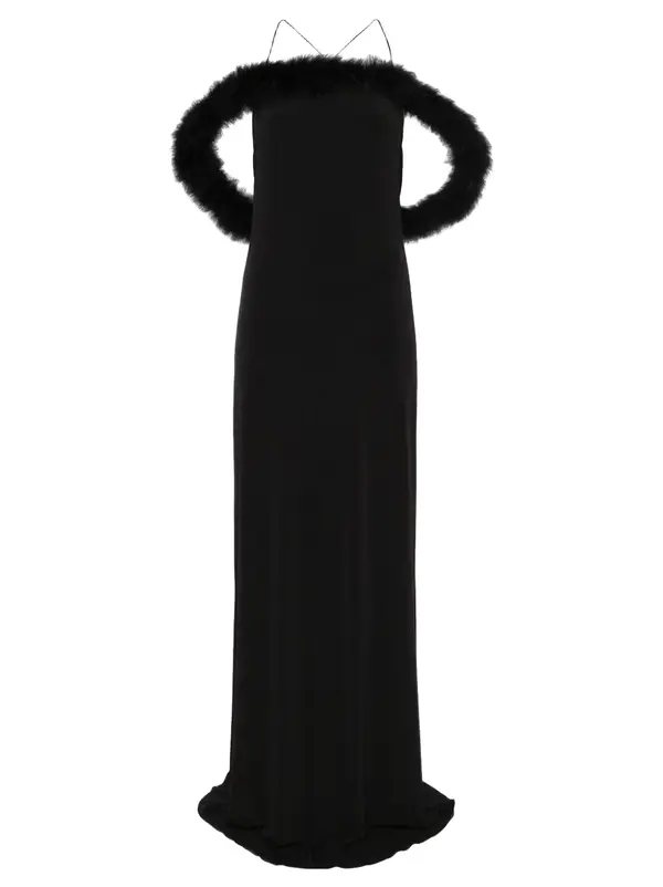 Coperni Boa Halo Maxi Dress - Black