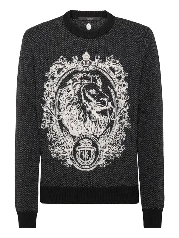 BILLIONAIRE Lion-embroidered Jumper - Black
