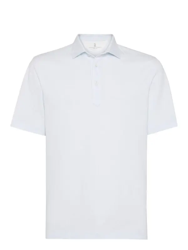Brunello Cucinelli Organic Cotton-blend Polo Shirt - Blue