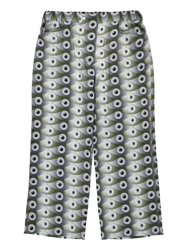 GMBH Eye-print Wide-leg Trousers - Green