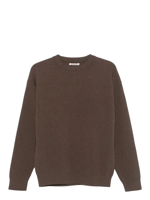 Auralee Ribbed Knit Sweater - Brown