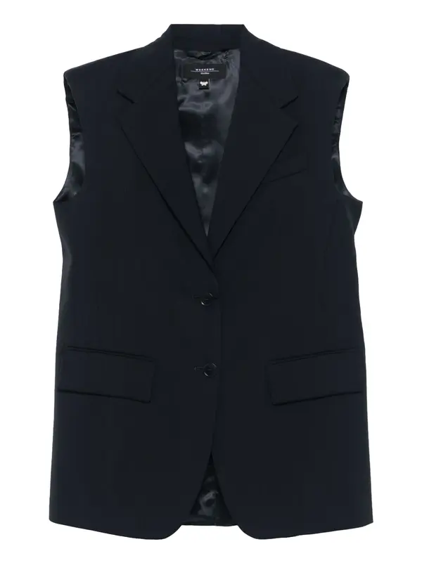 Max Mara Virgin Wool Gilet - Blue