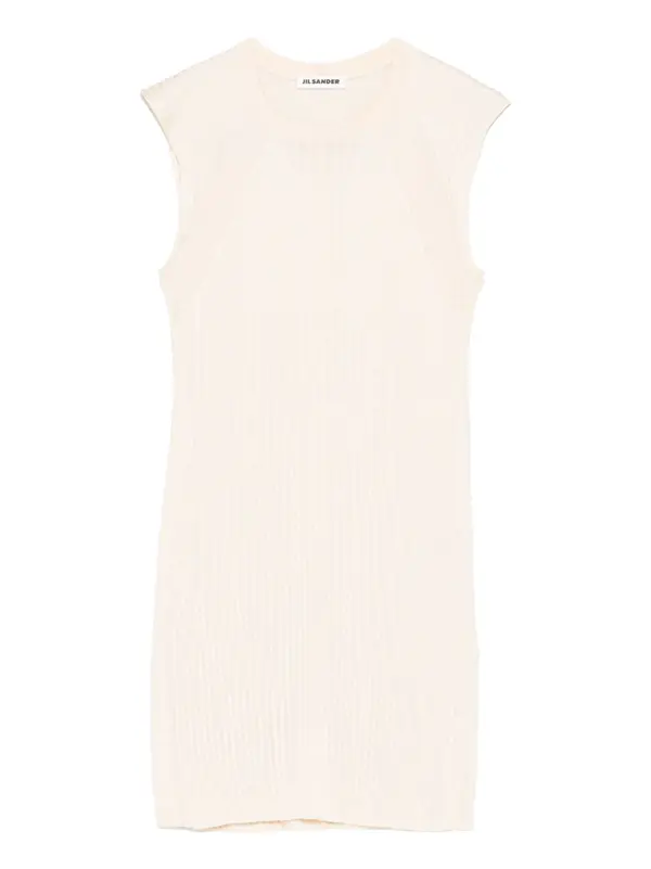 JIL SANDER Ribbed Knit Top - Neutrals