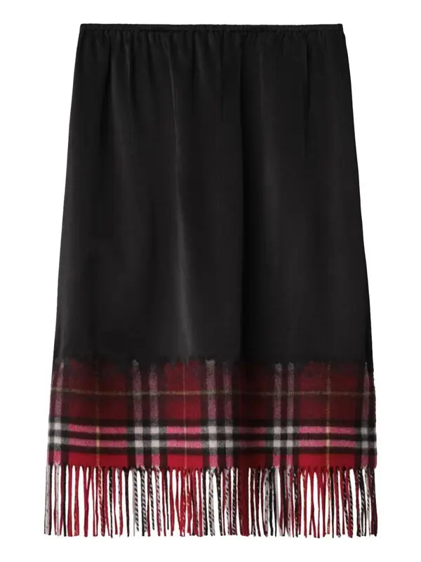 Burberry Fringed Midi Skirt - Black