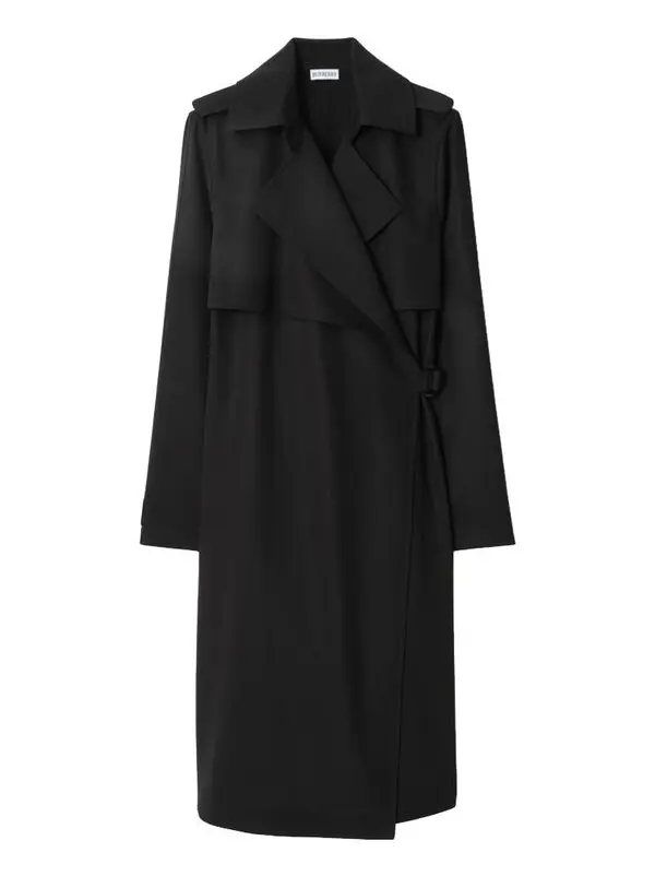 Burberry Wool Twill Trench Dress - Black