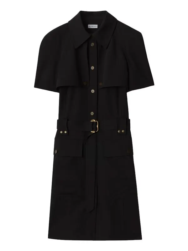 Burberry Wool Trench Dress - Black