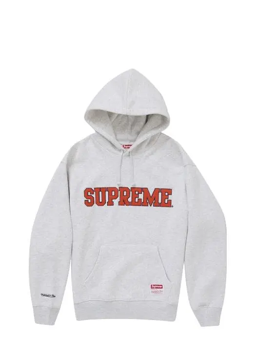 Supreme Mitchell & Ness Ncaa Hooded Sweatshirt - Ash Grey