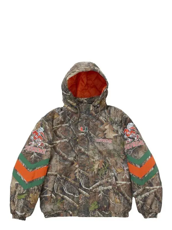 Supreme Mitchell & Ness Ncaa Hooded Stadium Jacket - Woodland Camo