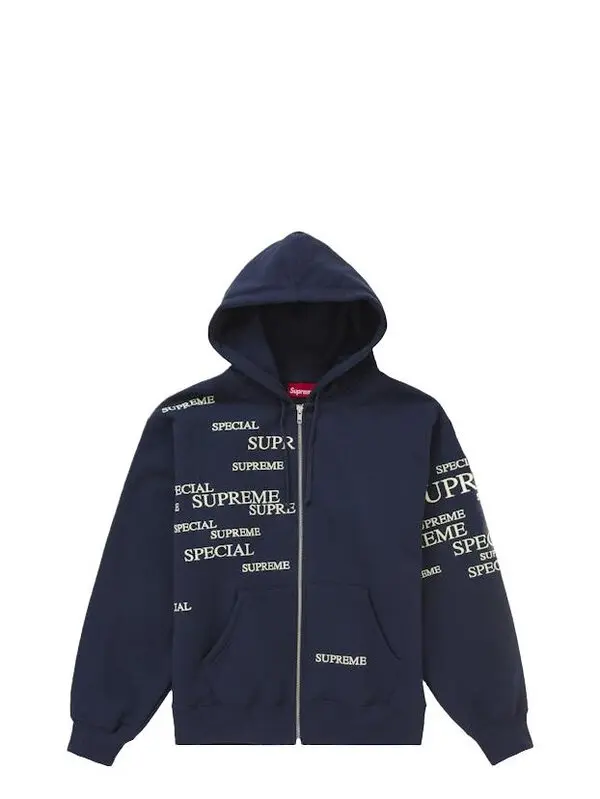Supreme Special Zip Up Hooded Sweatshirt - Navy Blue