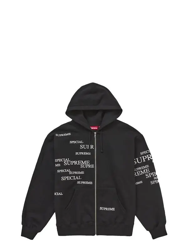 Supreme Hooded Zip-up Sweatshirt - Black