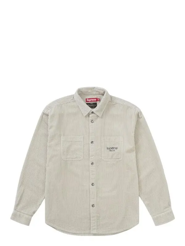Supreme Wide Wale Corduroy Snap Shirt - Natural