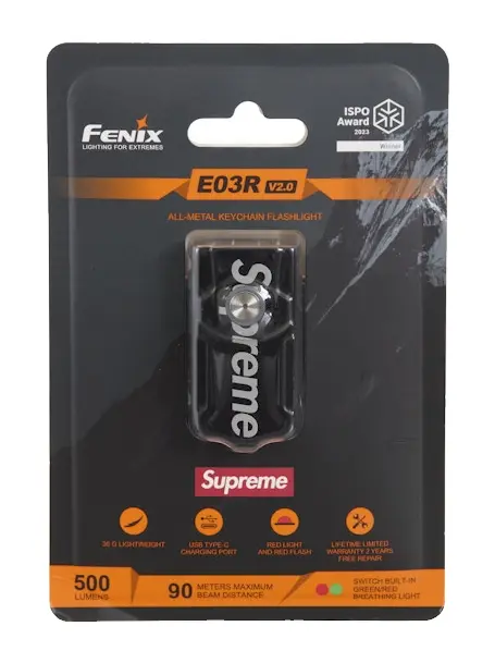Supreme Fenix E03r Flashlight Keychain - Black