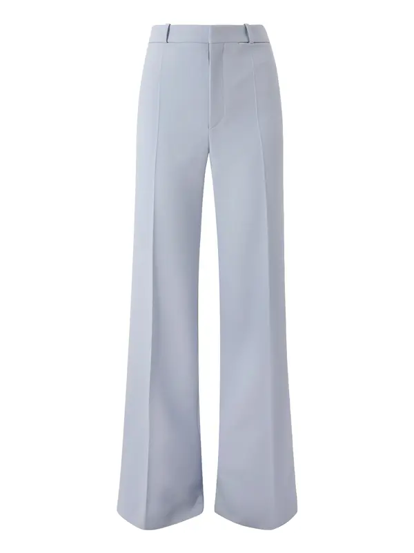 Chloé Wool Grain De Poudre Flared Pants - Blue
