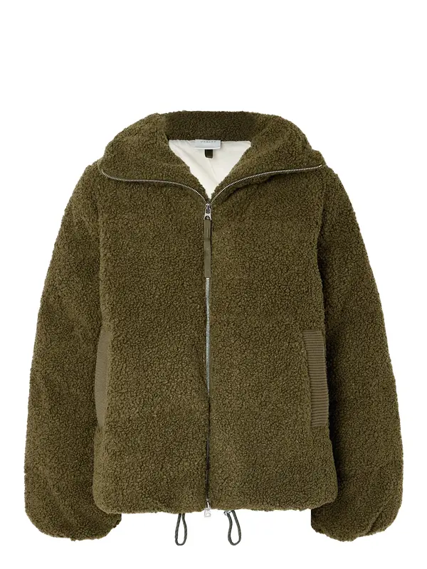 Varley Wilkins Oversized Quilted Padded Fleece Jacket - Green