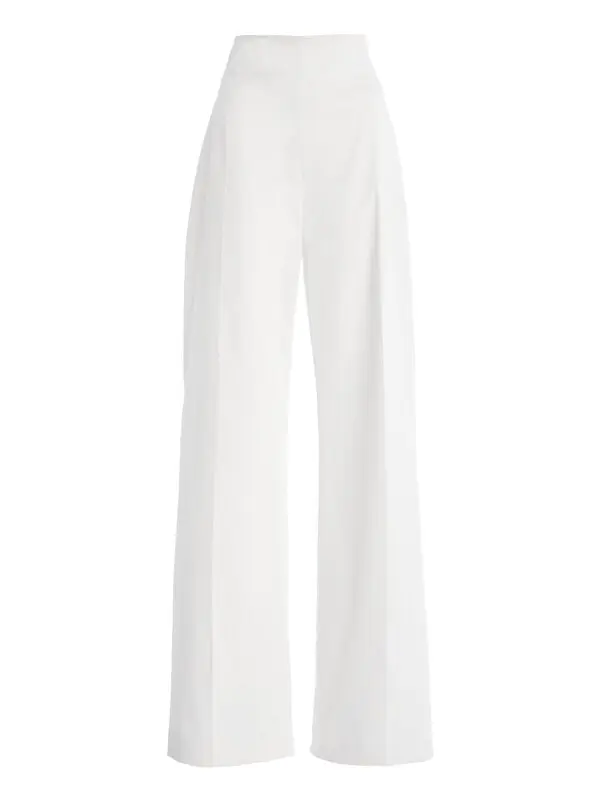 Carolina Herrera Stretch-cotton Wide-leg Trousers - White