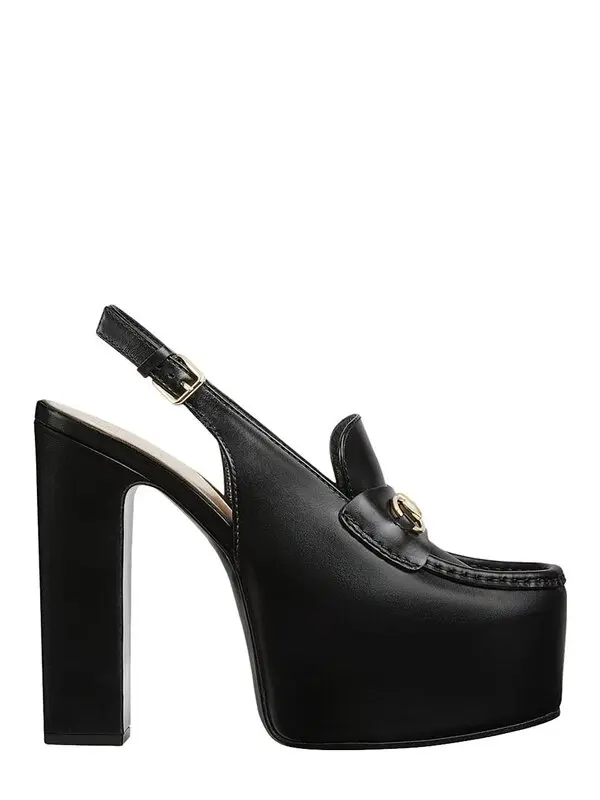 Gucci Ottavia Leather Platform Loafer Pumps - Black