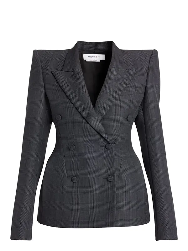 Alexander McQueen Double-breasted Sculpted Blazer - Dark Grey