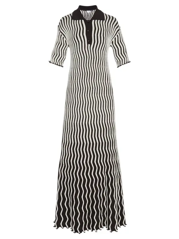Bottega Veneta Ribbed Wool-blend Maxi Dress - Stripe