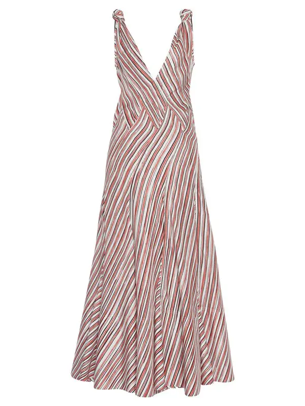 Bottega Veneta Striped Habotai Silk Gown - Multi