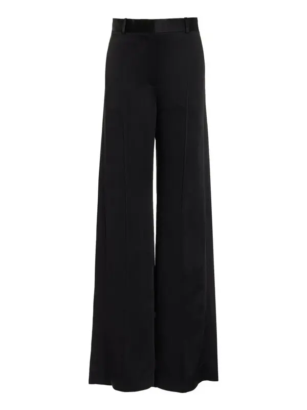 TOTEME Cuff-slit Satin Wide-leg Trousers - Black