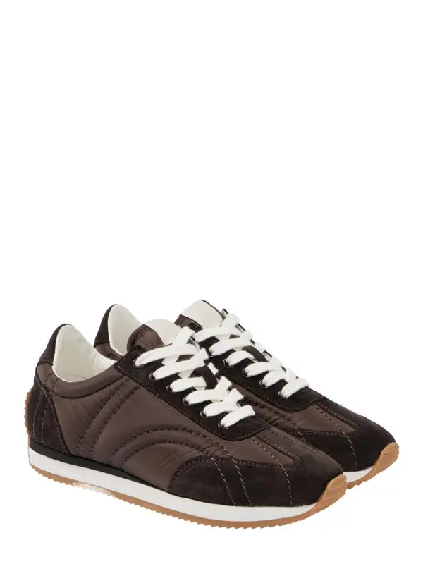TOTEME Sport Leather-trimmed Nylon Sneakers - Brown