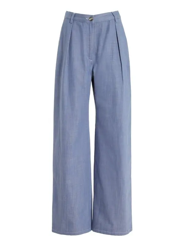 Matthew Bruch Low-rise Wide-leg Trousers - Blue