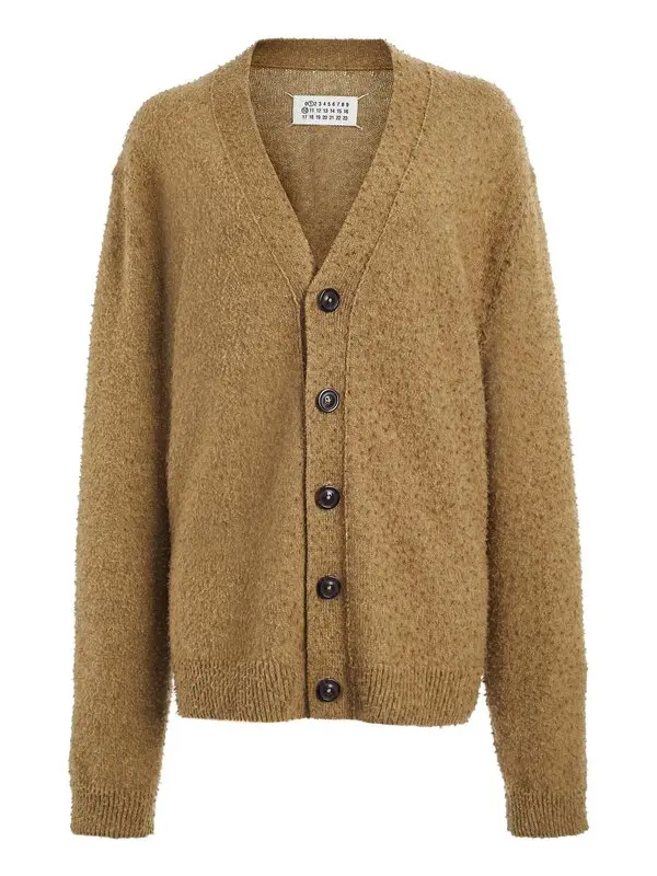 MAISON MARGIELA Textured Knit Wool-cotton Cardigan - Green