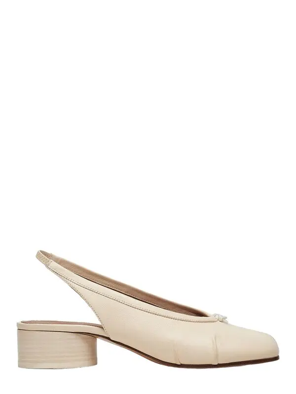 MAISON MARGIELA Tabi Leather Slingback Pumps - Ivory