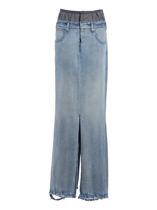 MAISON MARGIELA Cotton Maxi Skirt - Blue
