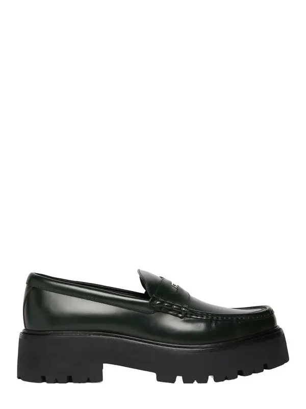 Celine Chunky Bull Penny Loafers - Bottle Green