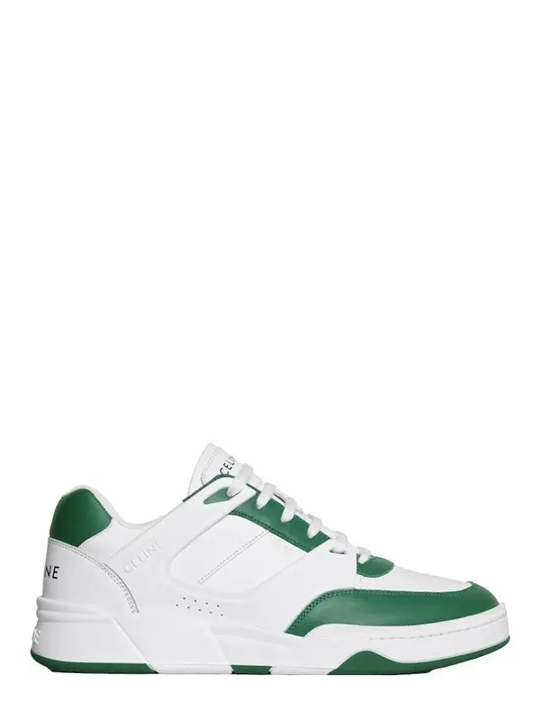 Celine Trainer Ct07 Low - Optic White/dark Green
