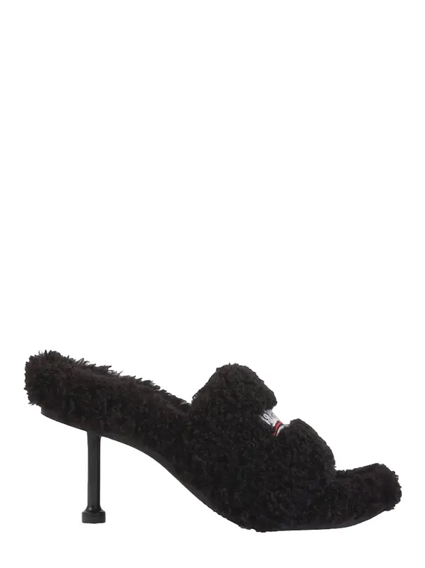 Balenciaga Furry Sandal - Black/white/red