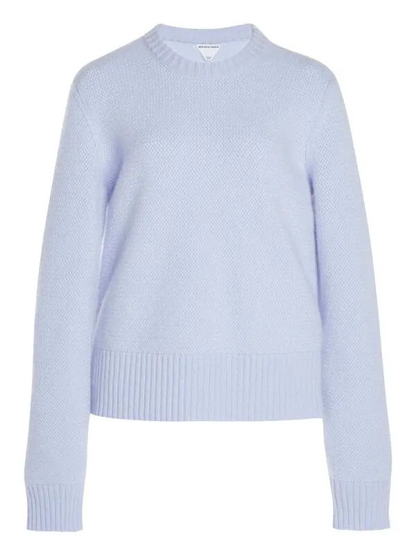 Bottega Veneta Intrecciato-knit Cashmere Sweater - Light Blue