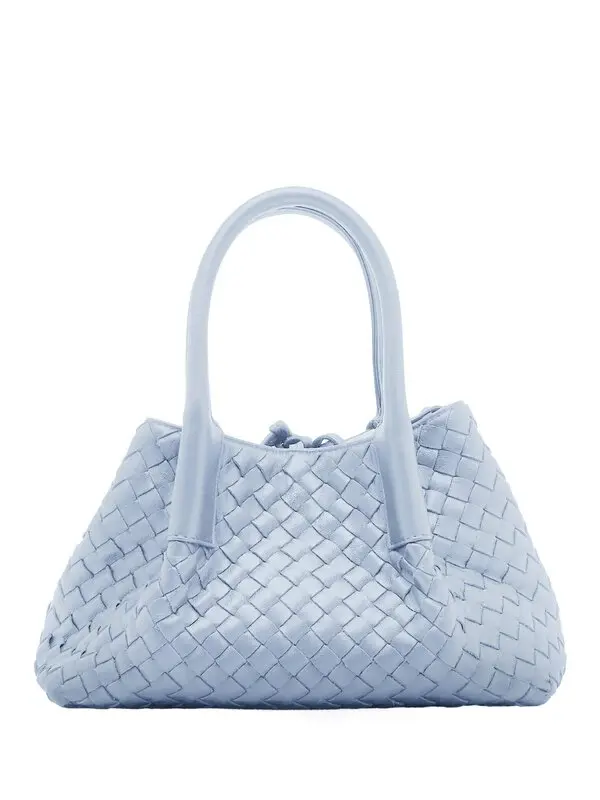 Bottega Veneta Mini Reversible Intrecciato Leather Tote - Blue