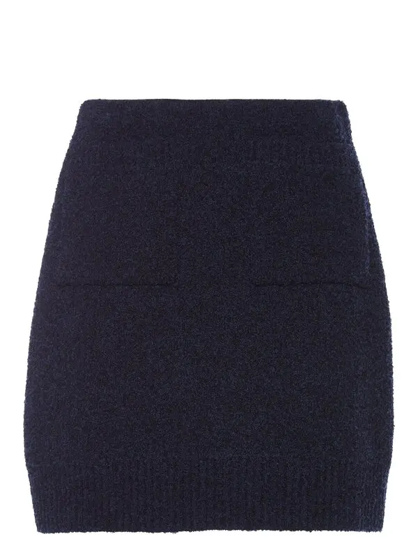 Bottega Veneta Boucle-knit Wool-blend Mini Skirt - Navy