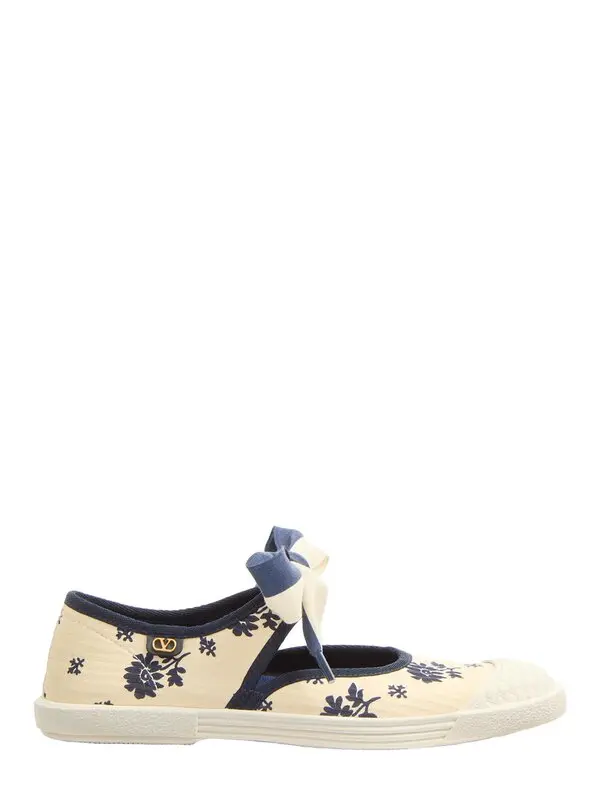 Valentino Garavani Floral Jacquard Sneakers - Navy
