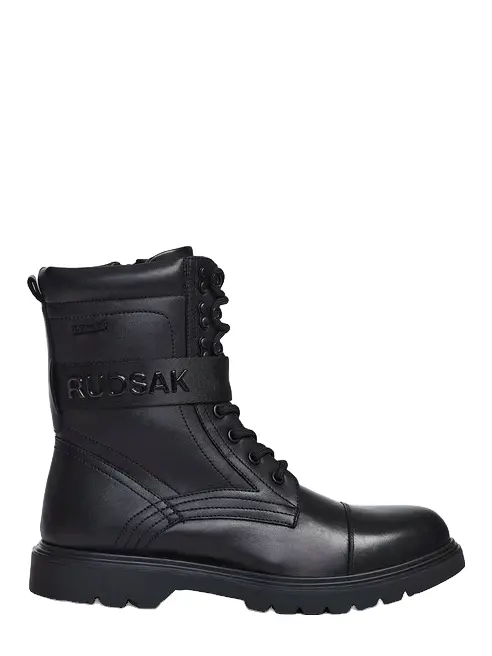 Rudsak Leather Lace-up Combat Boots - Black