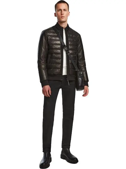 Rudsak Jimmy X Quilted Leather Down Jacket - Black