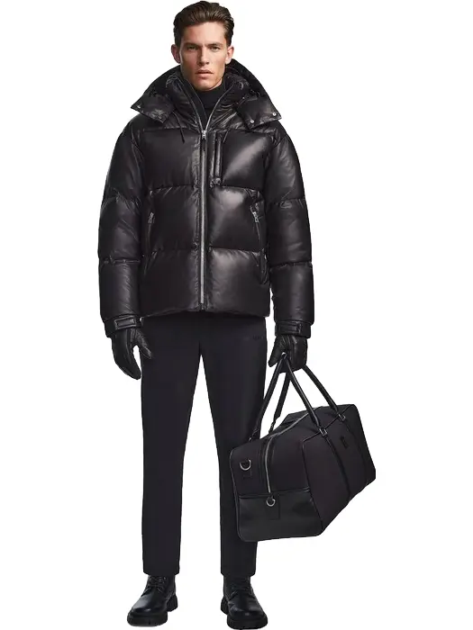 Rudsak Leather Down Puffer Jacket - Black