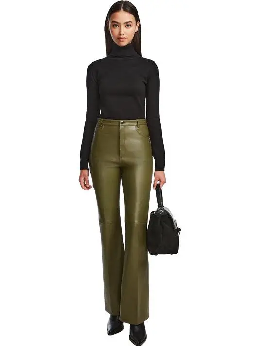 Rudsak Carissa Flare Leather Pants - Green