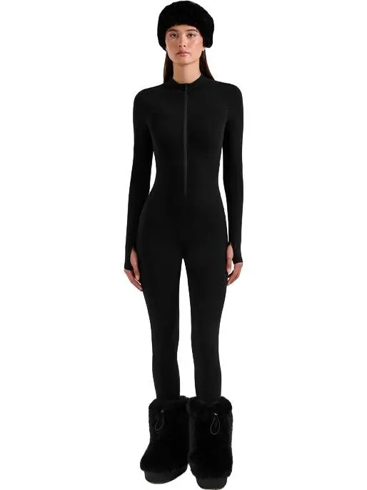 Rudsak Stretch Bodysuit With Zip-up Front - Black