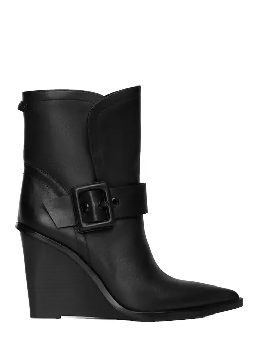 Rudsak Leather Wedge Ankle Boots - Black
