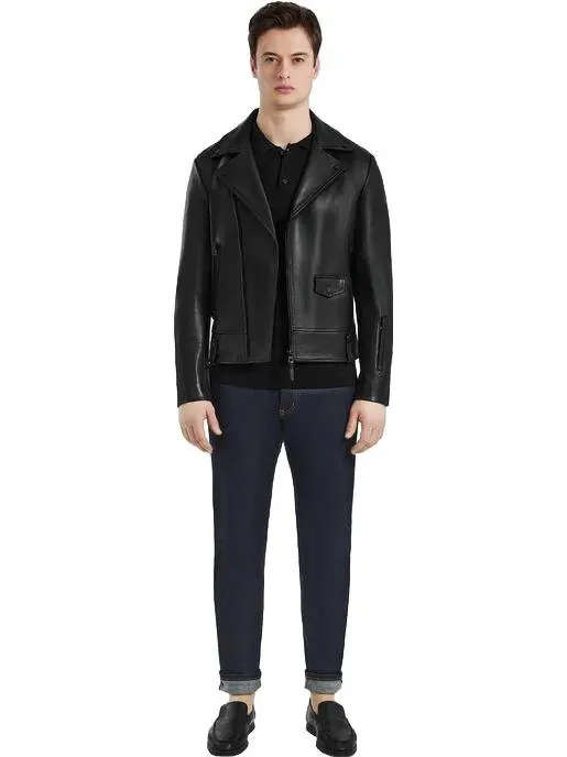 Rudsak Dareg Leather Biker Jacket - Black